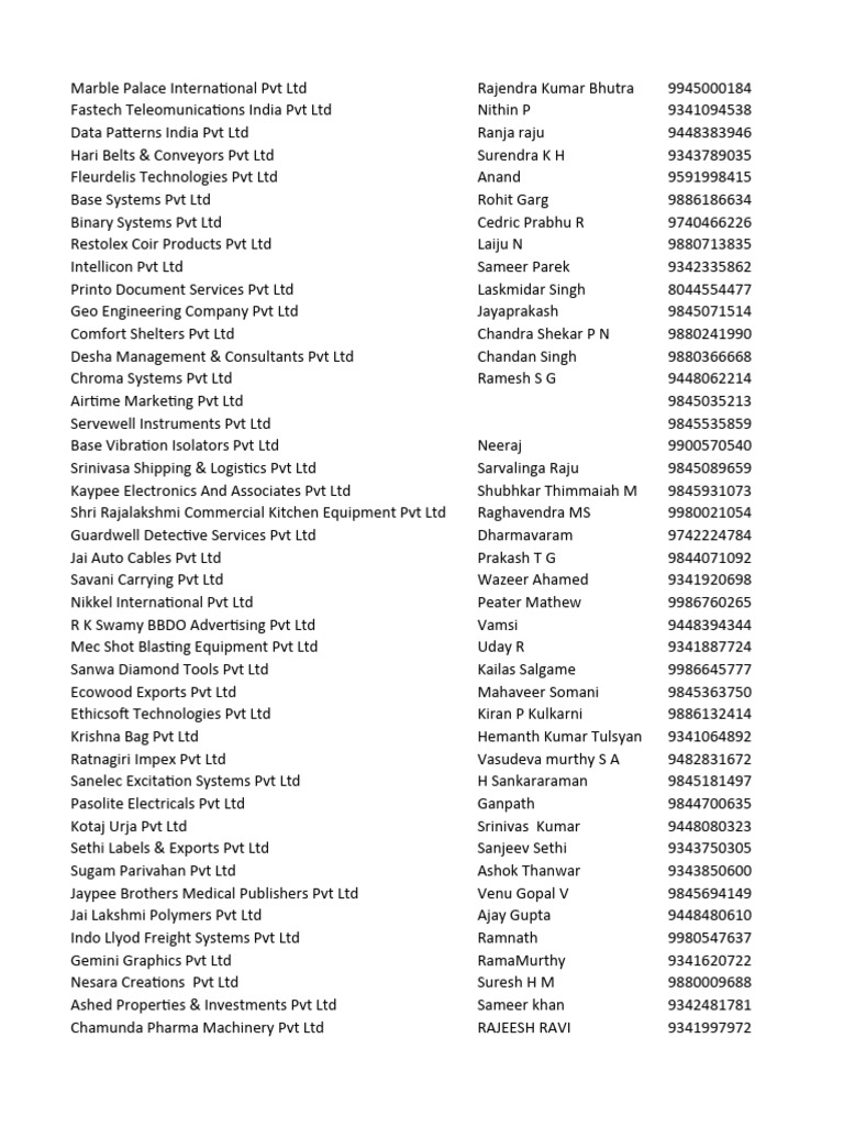 data for calling | PDF