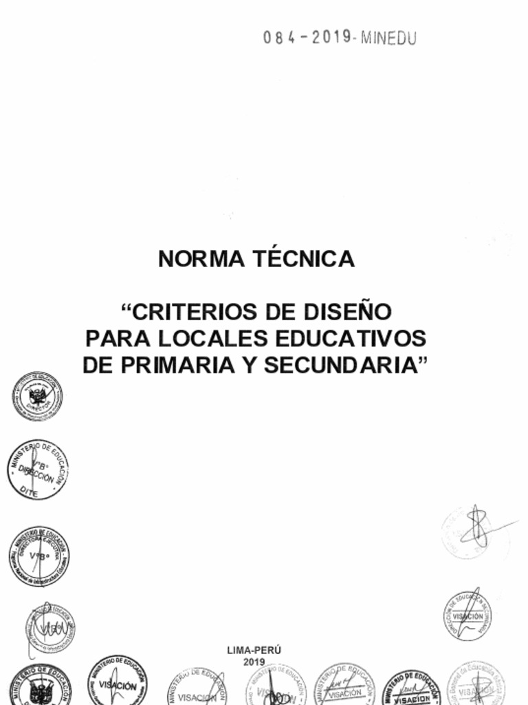 Norma Técnica Criterios de Diseño para Locales Educativos de Primaria y Secundaria | PDF