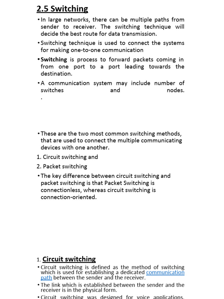 Chapter 2-Switching | Download Free PDF | Packet Switching | Computer Network