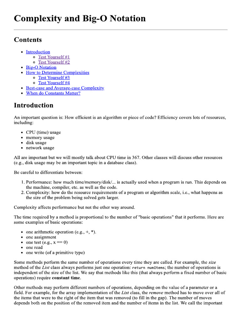 Time Complexity Exercise | PDF