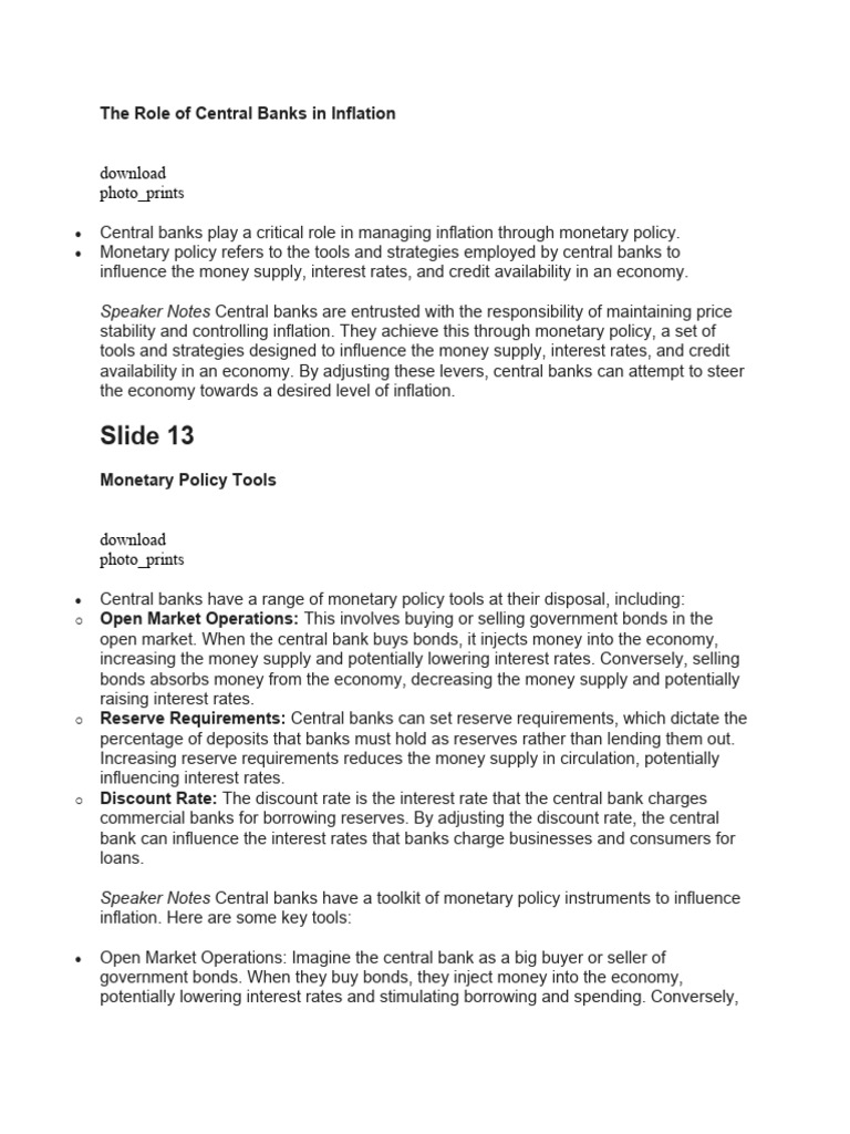 Central Banks' Role in Inflation Control | PDF | Interest Rates ...