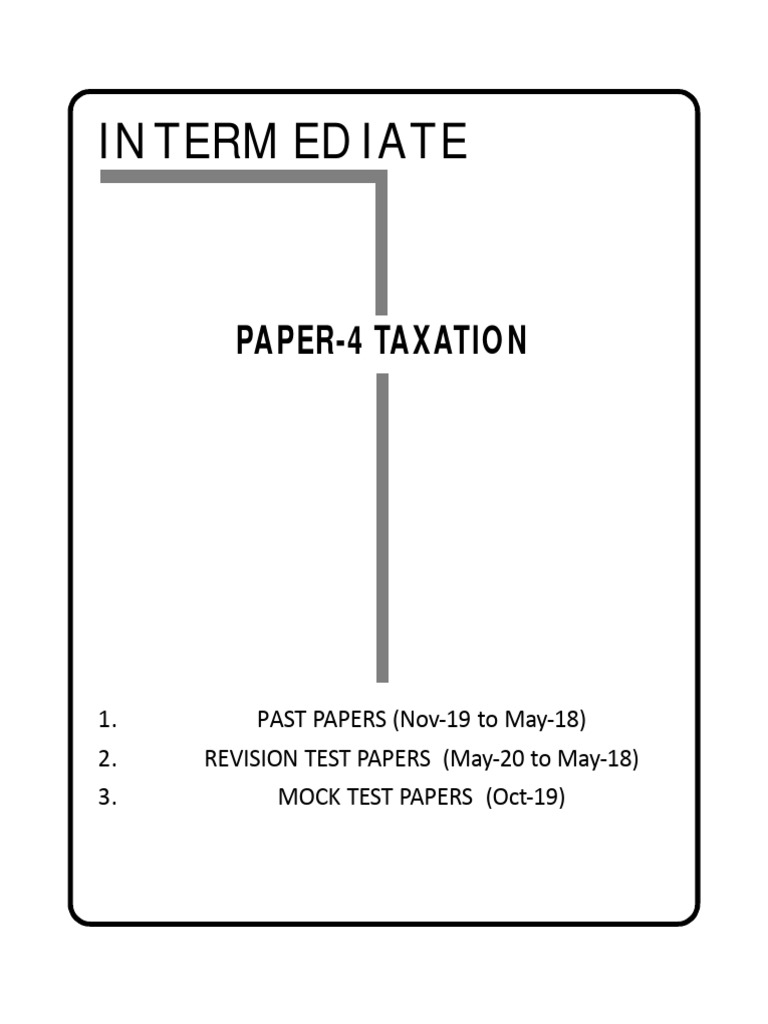 Inter-Paper-4 RTPS, MTPs and Past Papers | PDF | Capital Gains Tax | Taxes