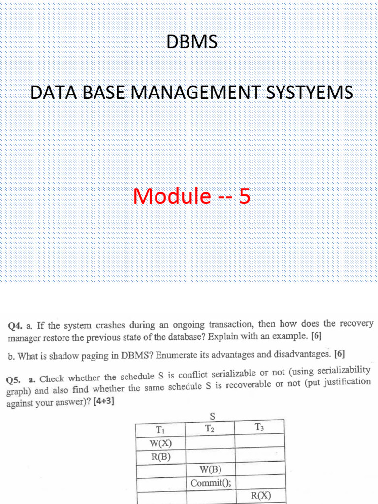 DBMS-Module - 5 Updated | PDF | Database Transaction | Acid