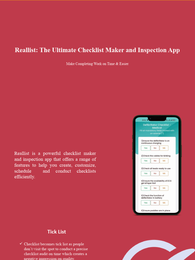 Reallist: Streamline Inspections & Checklists | PDF | Real Time Computing | Computing
