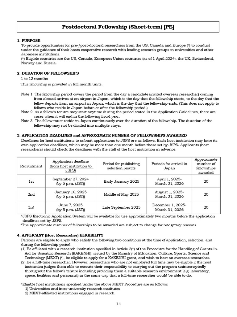 2025 Applicationguideline E-14 | PDF