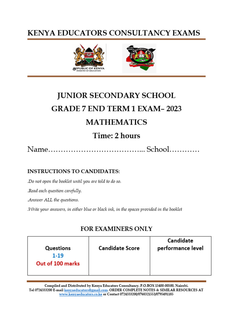 Maths g7 Et1 | PDF | Mathematics | Mathematical Objects