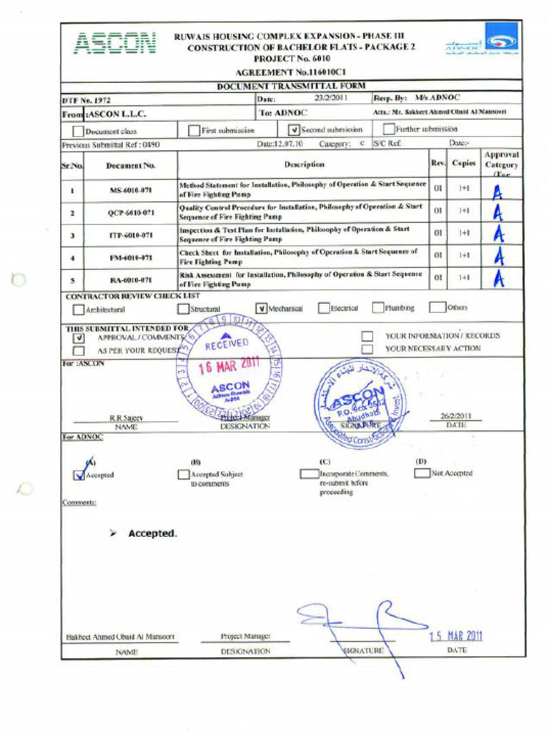 Toaz - Info Method Statement For Fire Fighting Pumppdf PR | PDF