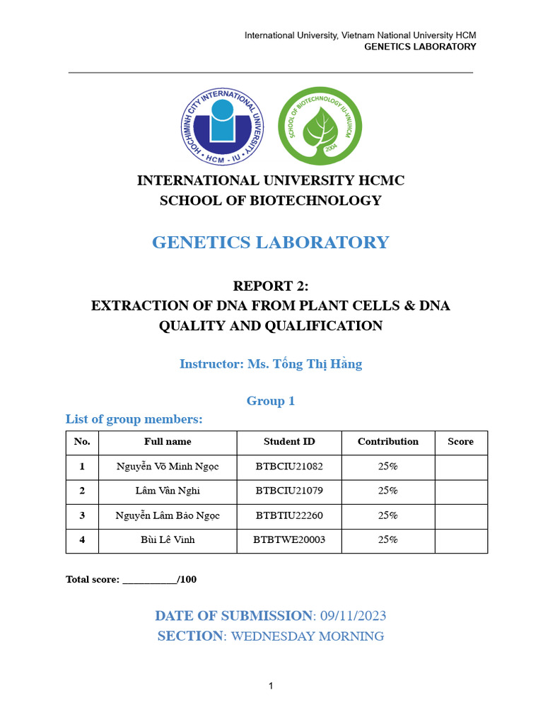 Labgen-_NgocNghiNgocVinh-report2 | PDF | Gel Electrophoresis | Agarose ...
