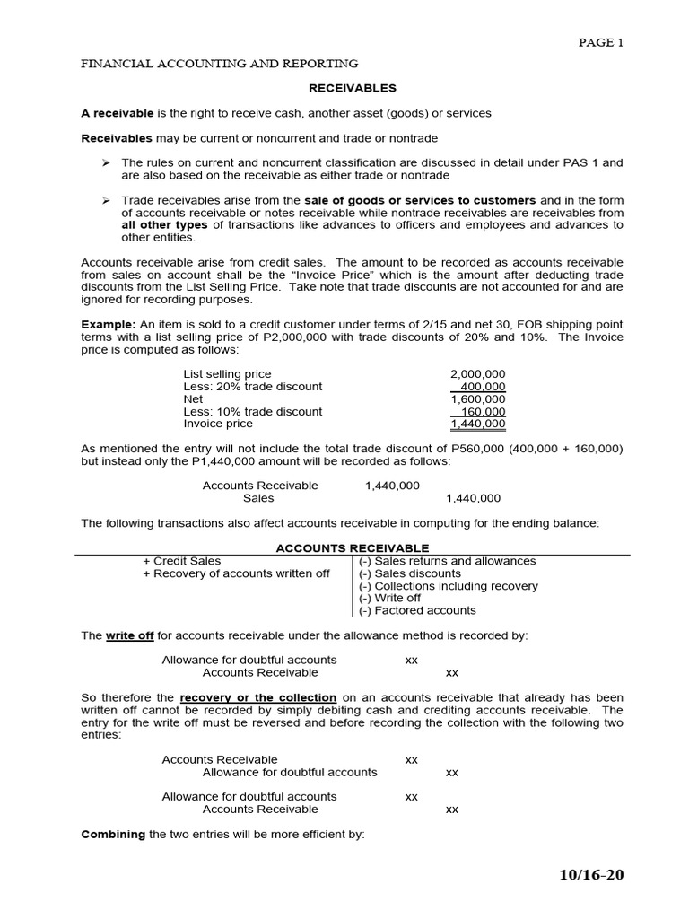 11 Receivables | PDF | Factoring (Finance) | Debits And Credits