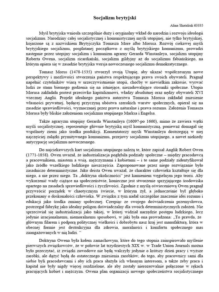 Socjalizm Brytyjski | PDF