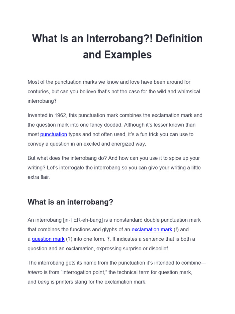 What Is an Interrobang | PDF | Punctuation | Text
