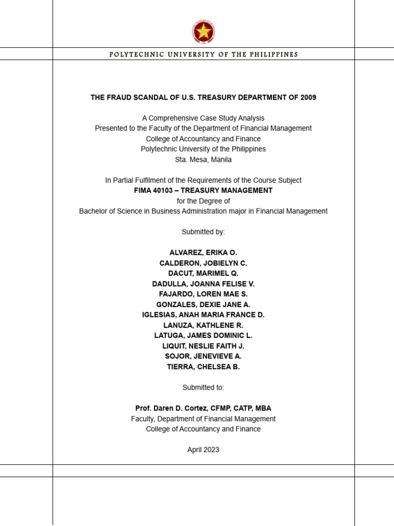 2009 U.S. Treasury Fraud Scandal Analysis | PDF | Indy Mac | Alt A