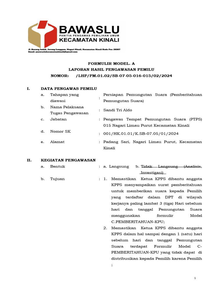 FORM A Pemberitahuan Pemungutan Suara | PDF FORM A Pemberitahuan Pemungutan Suara | PDF
