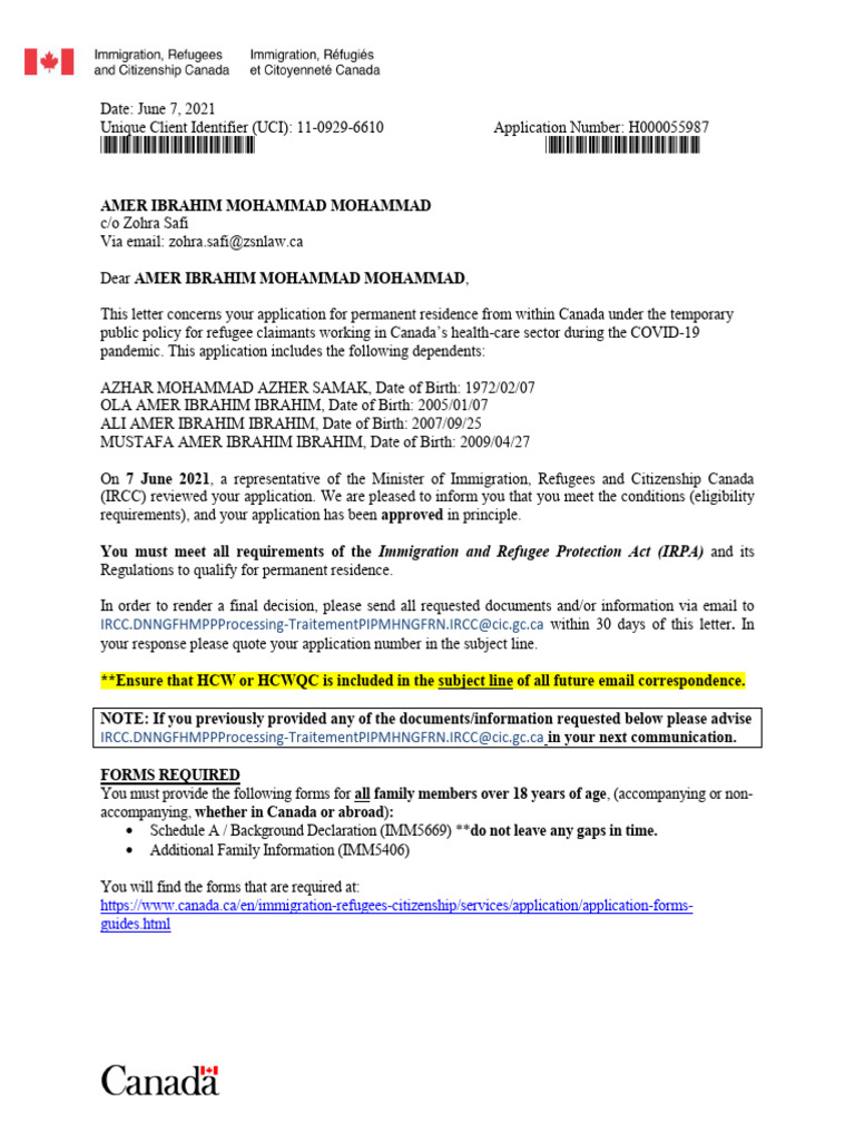 Ircc Dnngfhmppprocessing-Traitementpipmhngfrn Ircc@Cic GC Ca | PDF