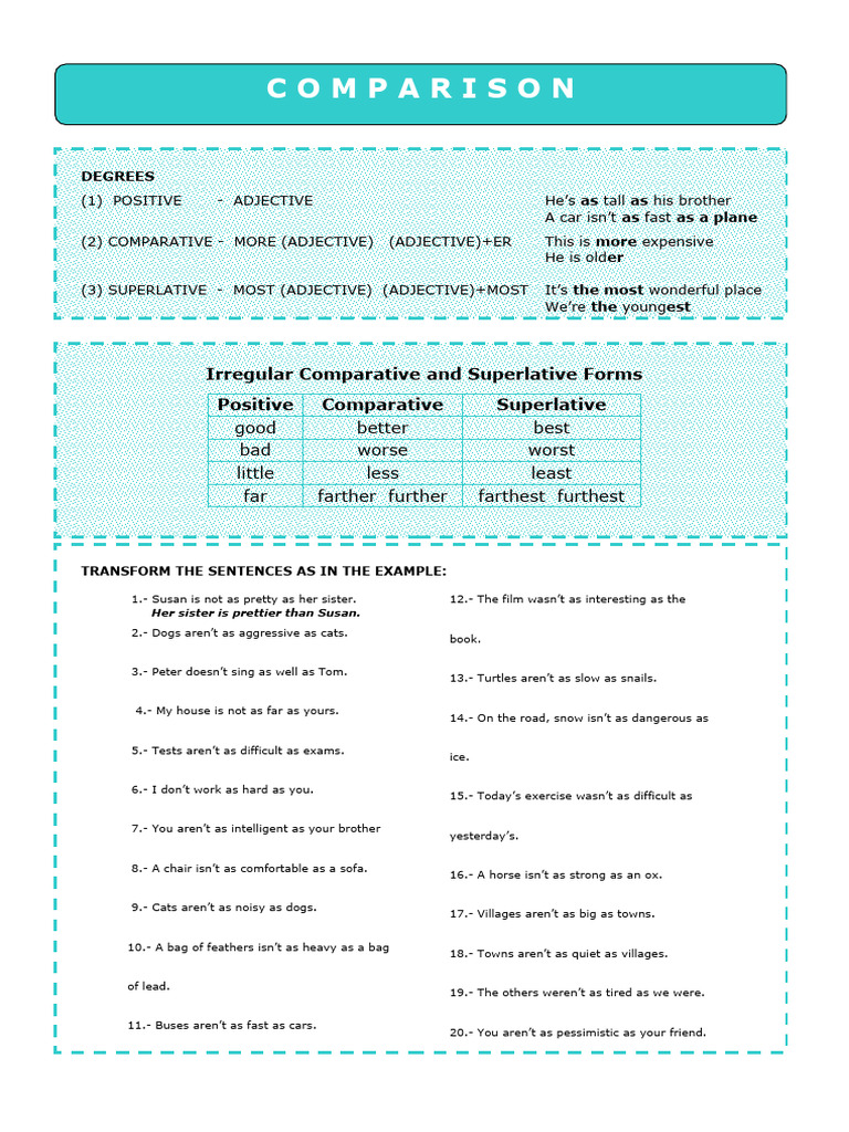 Comparison | PDF | Adjective