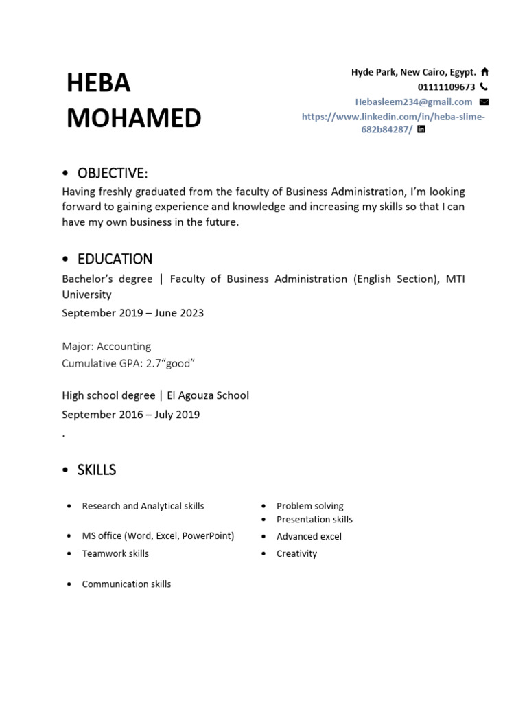 Heba Mohamed CV | PDF