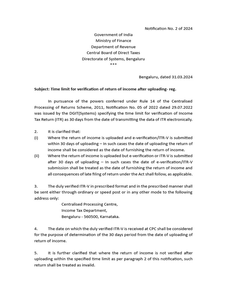 Notification No 2 2024 - 842024163637286 | PDF | Wealth | Public Finance