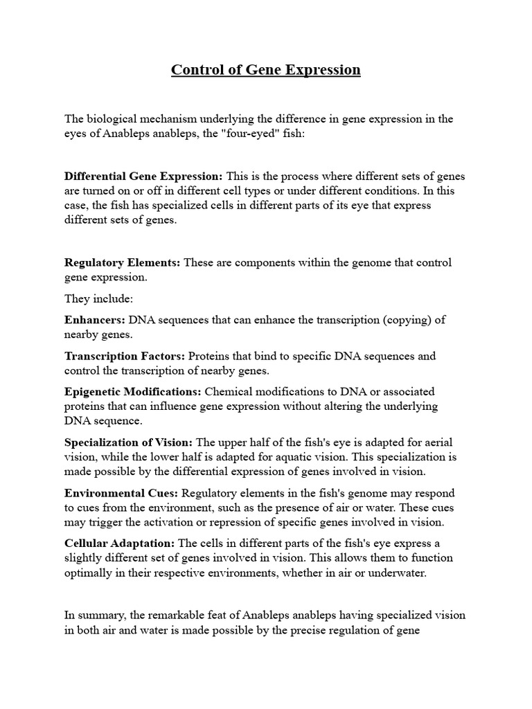 Control of Gene Expression | PDF | Operon | Repressor