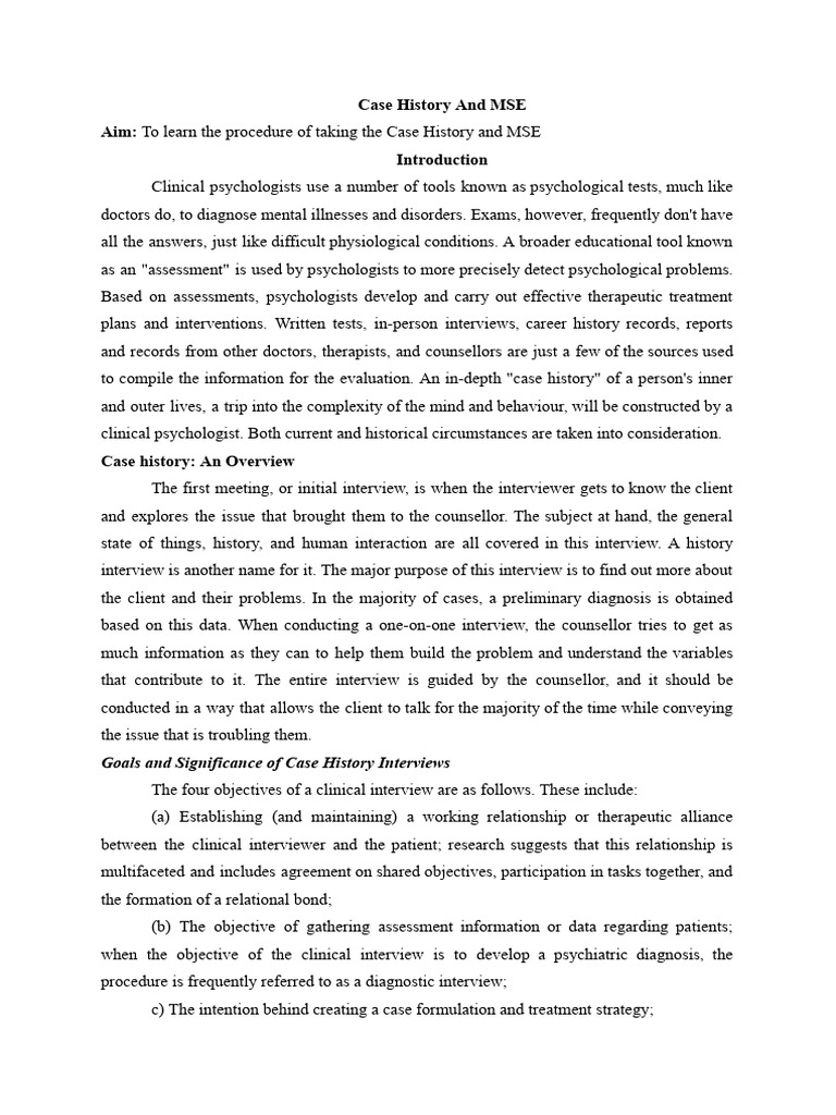 CP Final - Case Study Practical | PDF | Psychotherapy | Cognitive ...