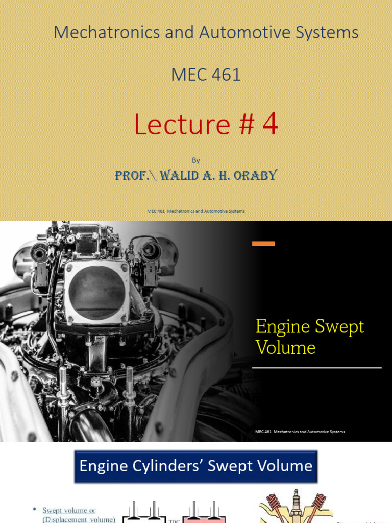 MEC 461 LEC-4 Mechatronics Automotive Systems | PDF | Fuel Injection | Engines
