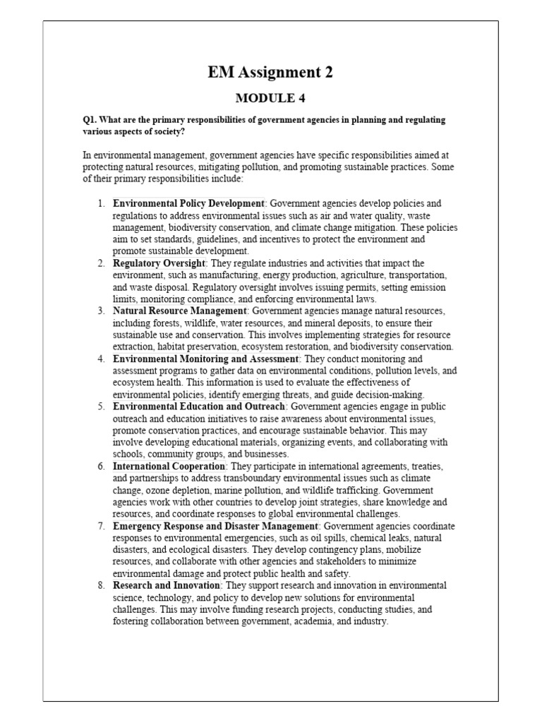 Government Roles in Environmental Management | PDF | Sustainability ...