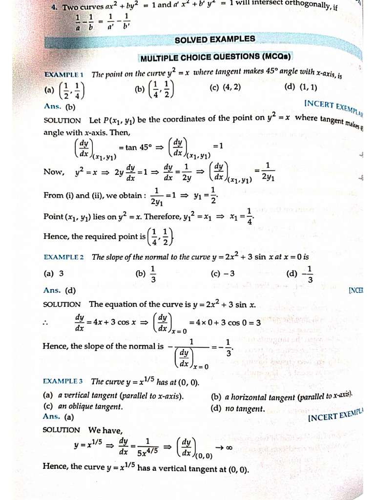 Tangents and Normal | PDF