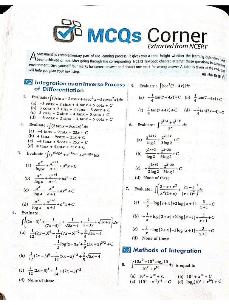 Integrals (Also Definite Integrals) | PDF
