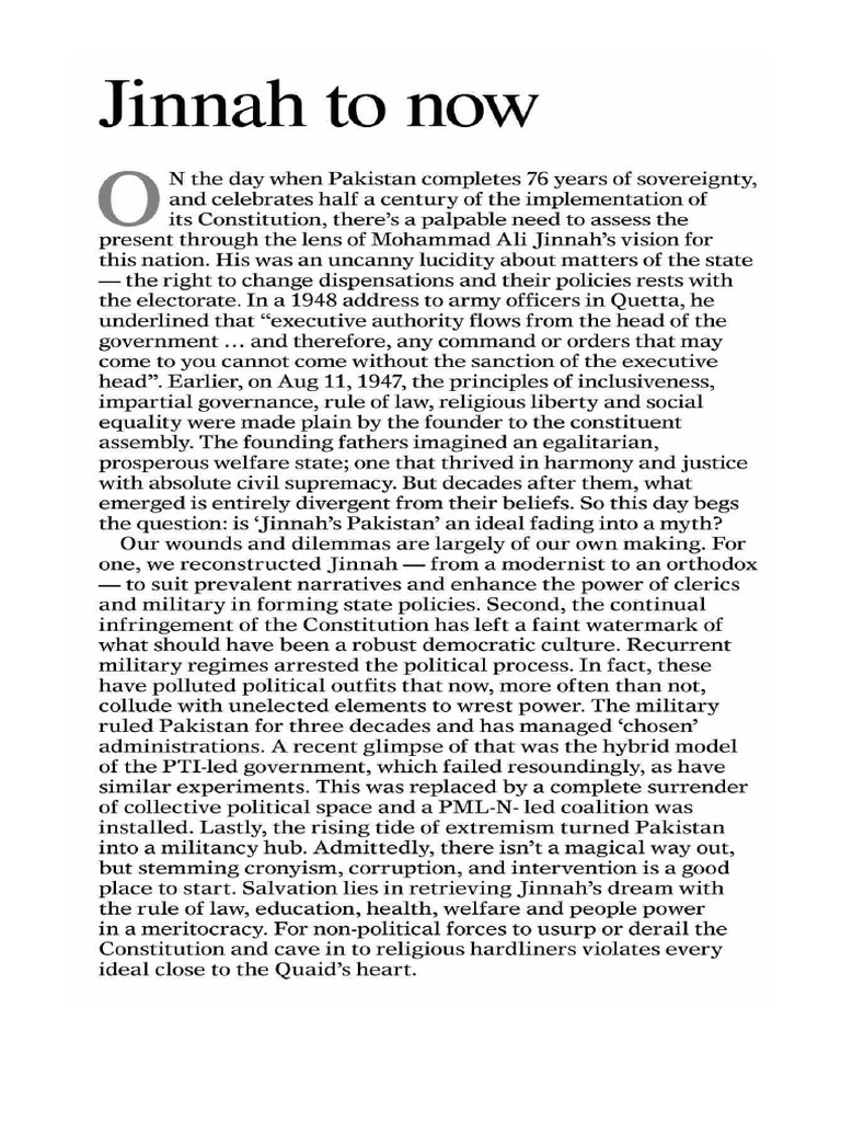 Dawn-ePaper - Aug 14, 2023 - Jinnah To Now | PDF