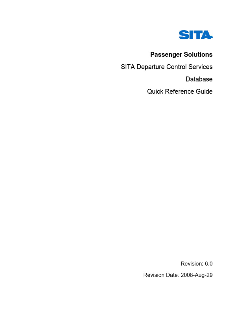 SITA SDCS Database Quick Reference | PDF SITA SDCS Database Quick Reference | PDF