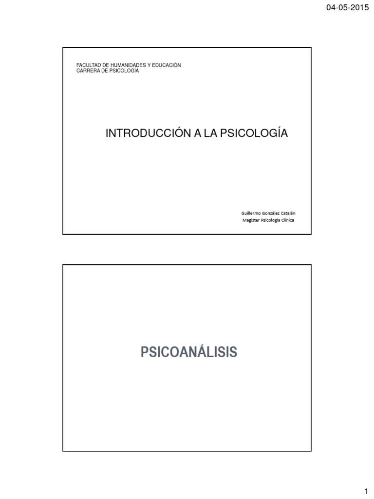 Clase 6 Introducción a la Psicologia | PDF | Psicoanálisis | Carné de identidad