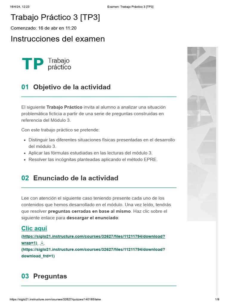 Examen - Trabajo Práctico 3 (TP3) | PDF | Presión | Temperatura