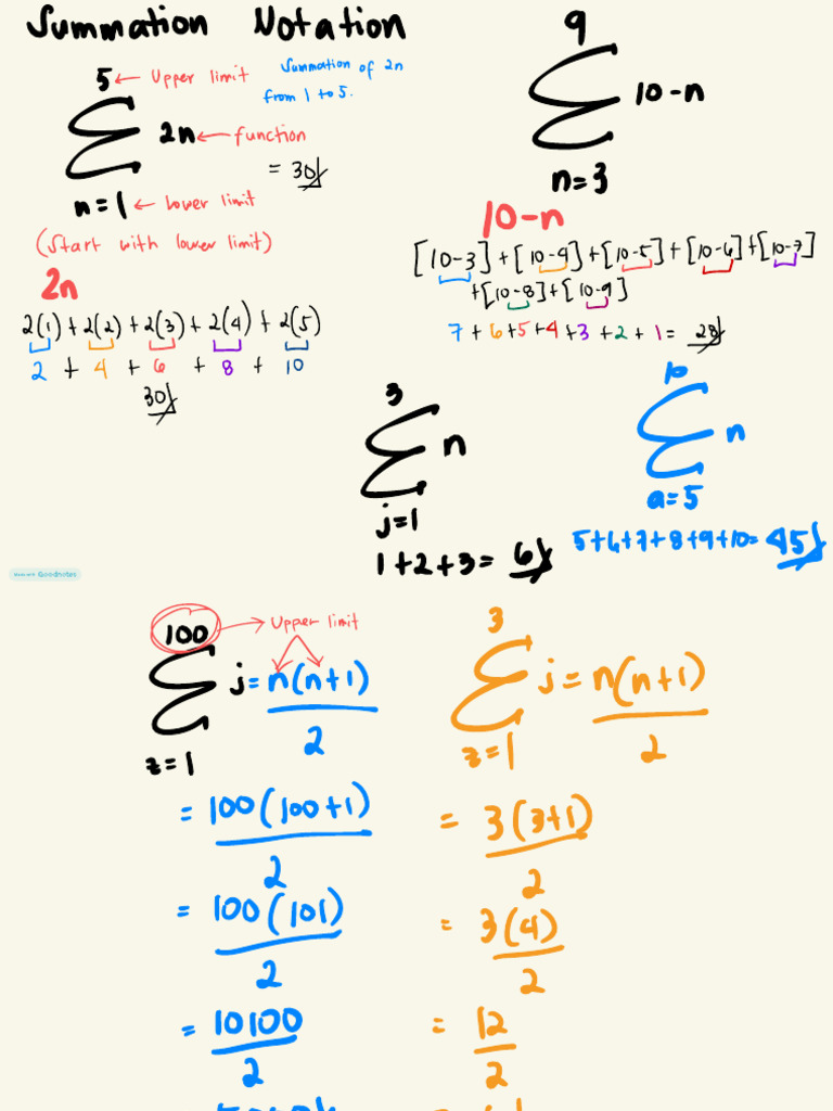 Summation Notation | PDF | Mathematical Notation | Mathematics