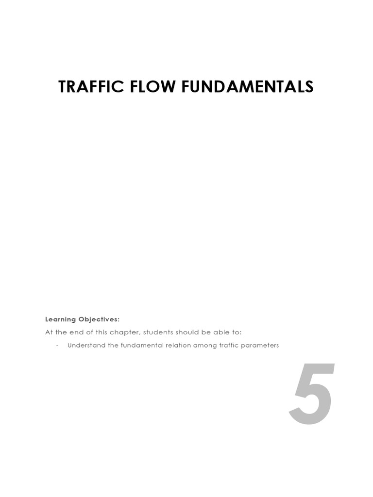 CENG 55 Lecture 05 Fundamentals of Traffic Flow | PDF | Speed | Traffic