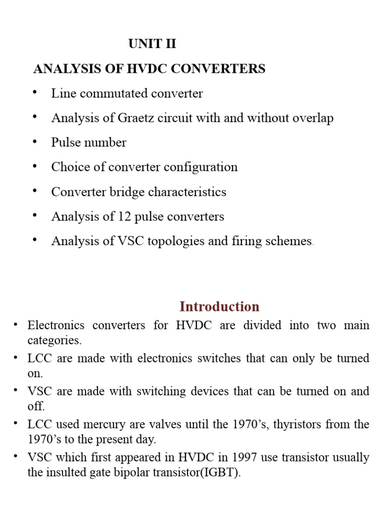 HVDC Unit II | PDF | High Voltage Direct Current | Rectifier