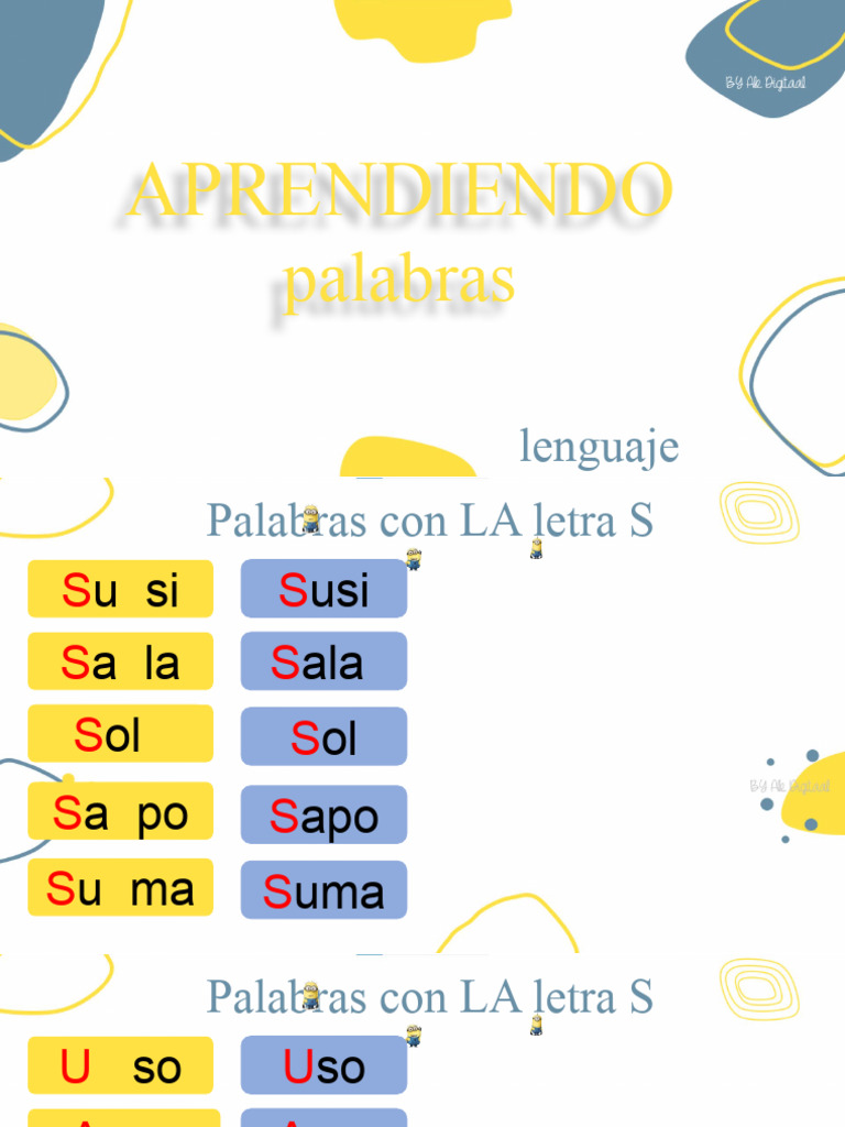 Aprendiendo Palabras Con S | PDF