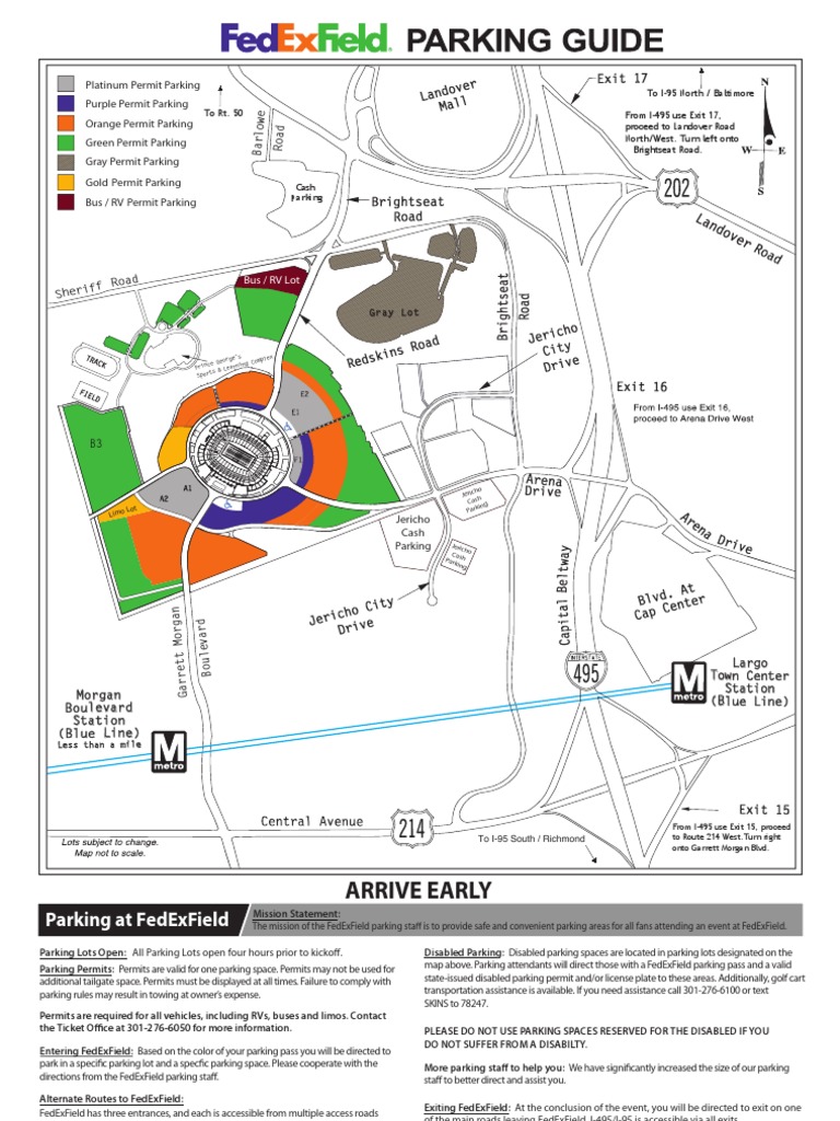 Redskins Stadium Parking Map | PDF | Transport | Sports