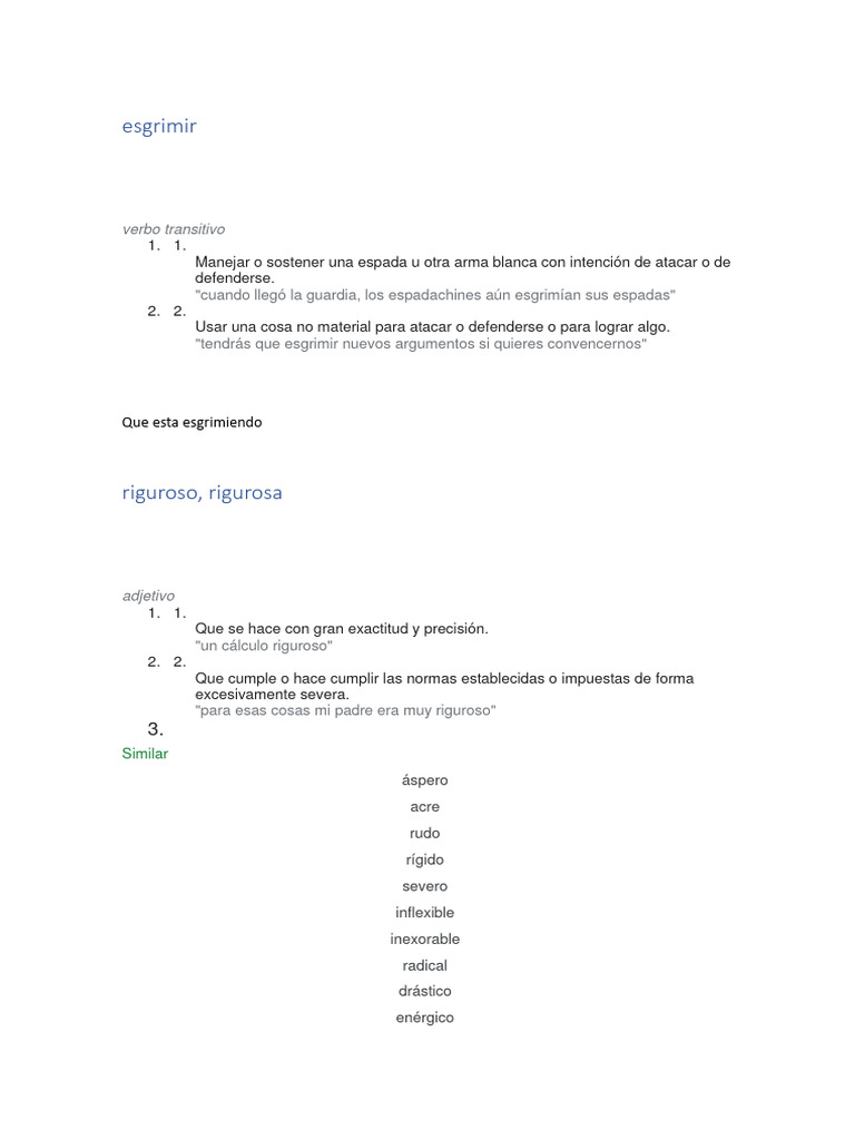 Definición y uso de "esgrimir" | PDF