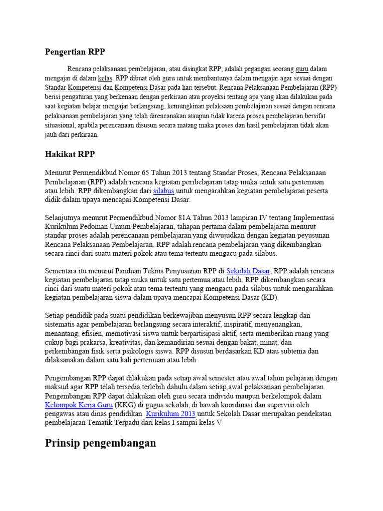 Pengertian RPP | PDF