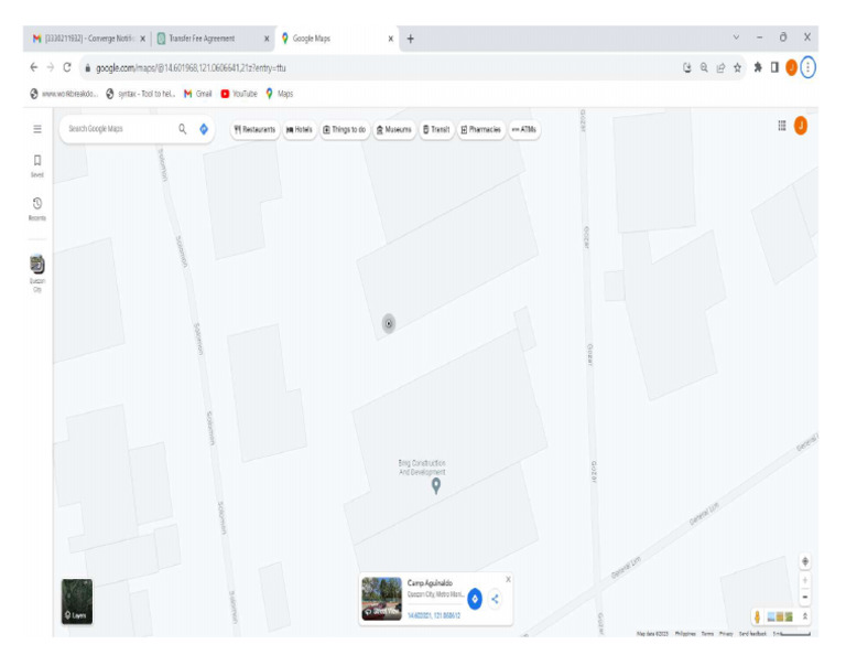 Change of Location Screenshot | PDF