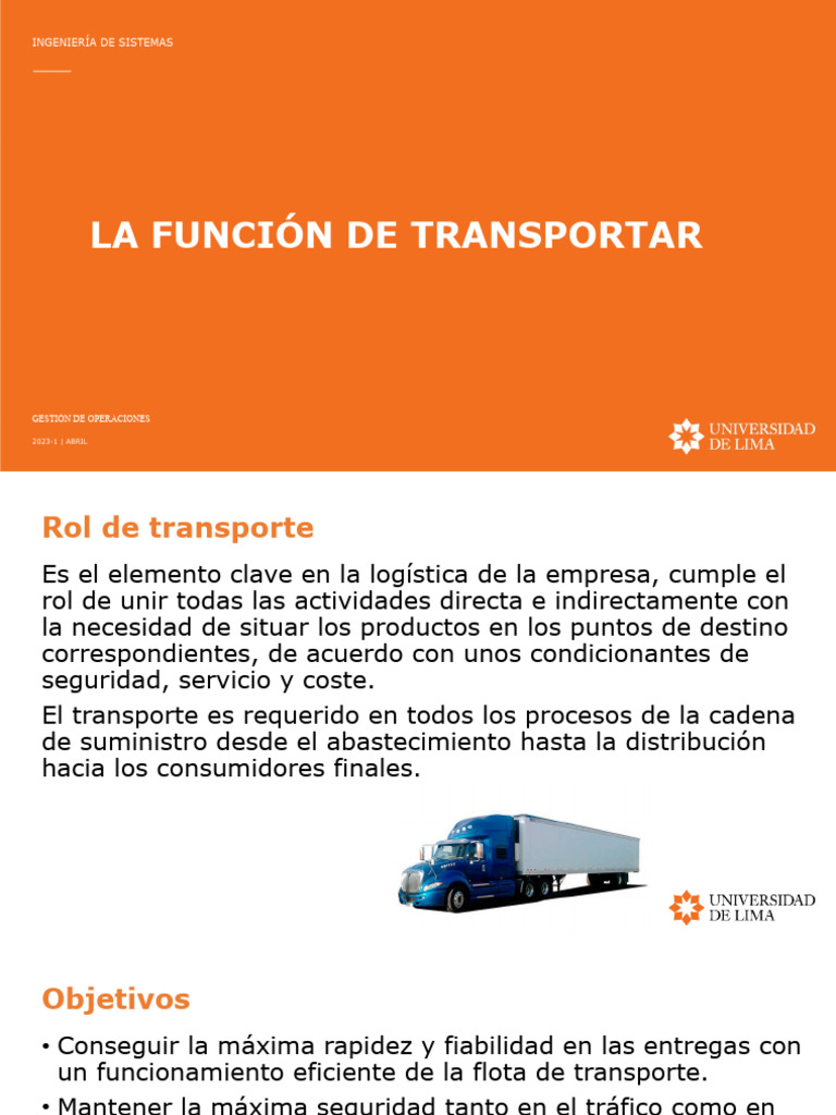 Función y Modos de Transporte Logístico | PDF | Logística | Transporte