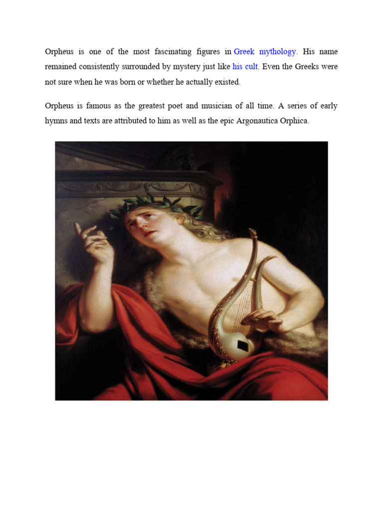 Orpheus | PDF | Orpheus | Hades