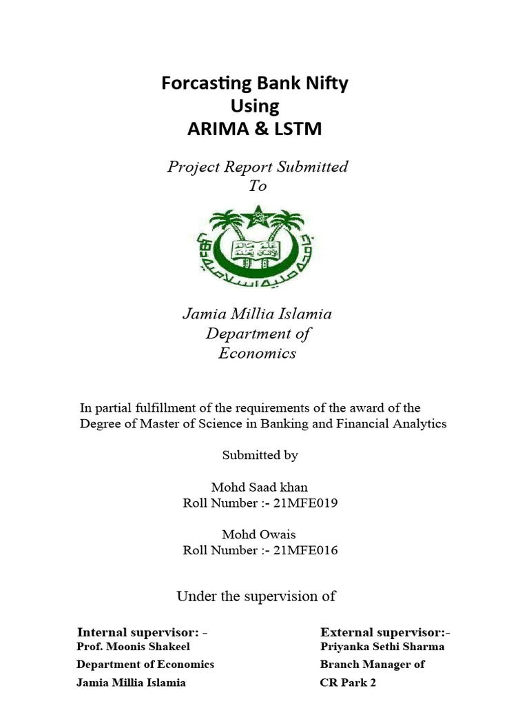 Forecasting bank nifty | PDF | Autoregressive Integrated Moving Average | Time Series
