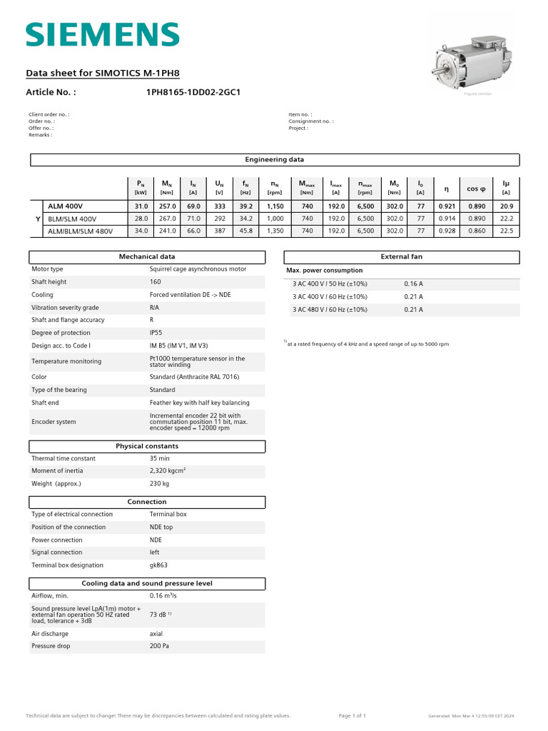 1PH8165 1DD02 2GC1 Datasheet en | PDF | Electrical Engineering | Physical Quantities