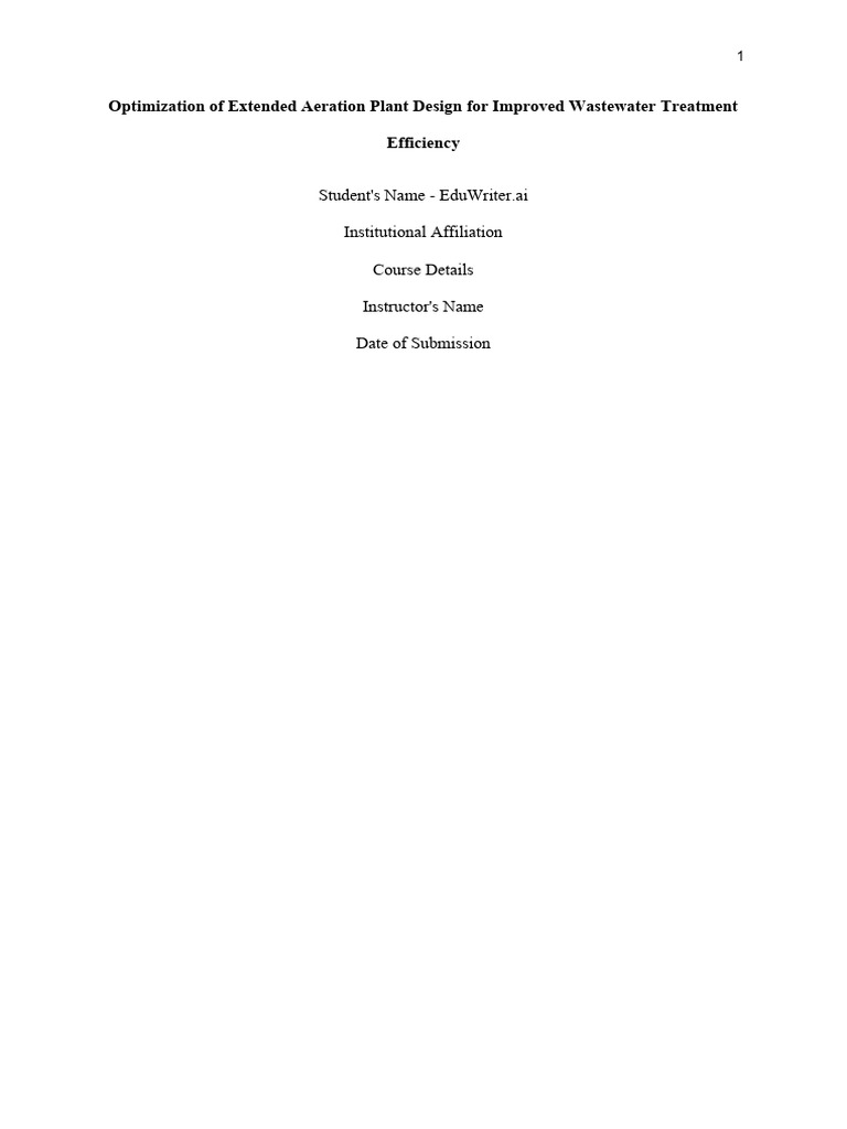 Extended Aeration Plant | PDF | Sewage Treatment | Biodegradable Waste ...