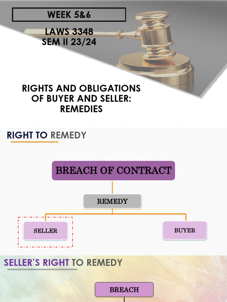 Remedies | PDF | Breach Of Contract | Lien