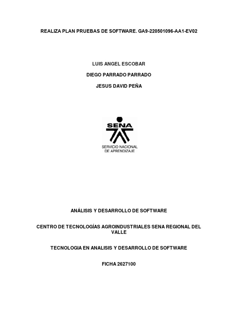 GA9-220501096-AA1-EV02 - Realiza Plan Pruebas de Software | PDF ... GA9-220501096-AA1-EV02 - Realiza Plan Pruebas de Software | PDF ...