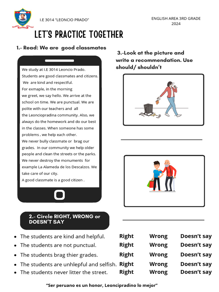 Reading We Are Good Classmate | PDF