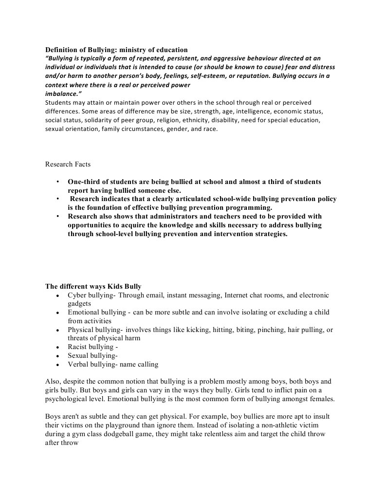 Bullying Presentation Notes | PDF