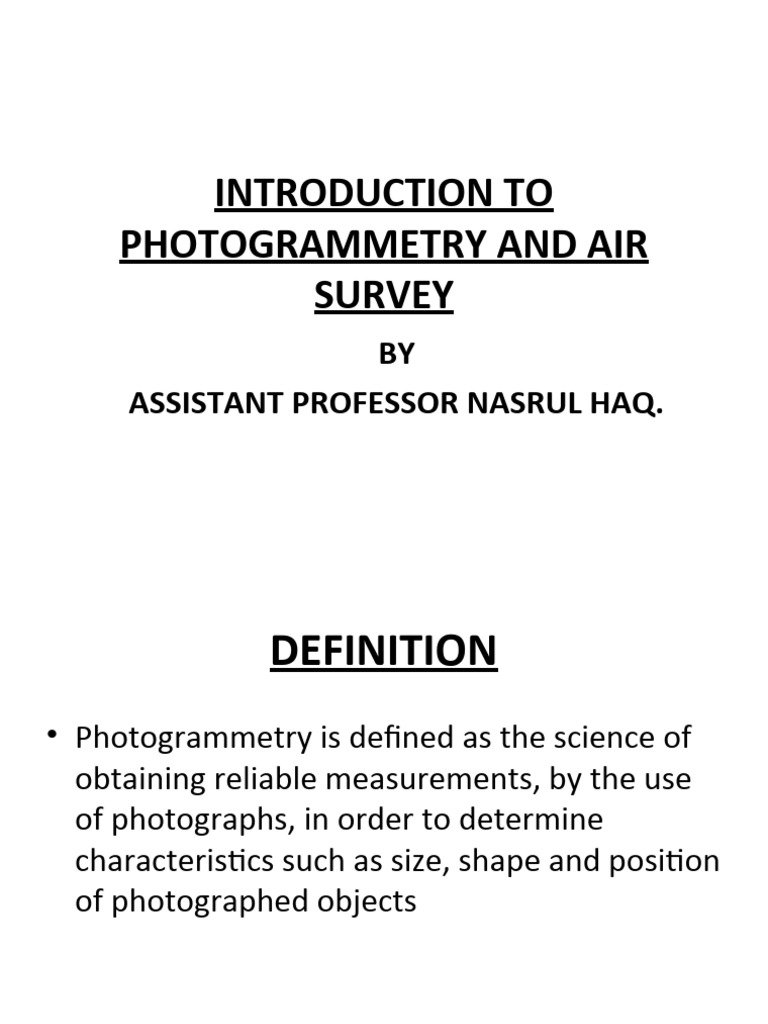 Photogrammetry and Air Survey Overview | PDF | Surveying | Topography