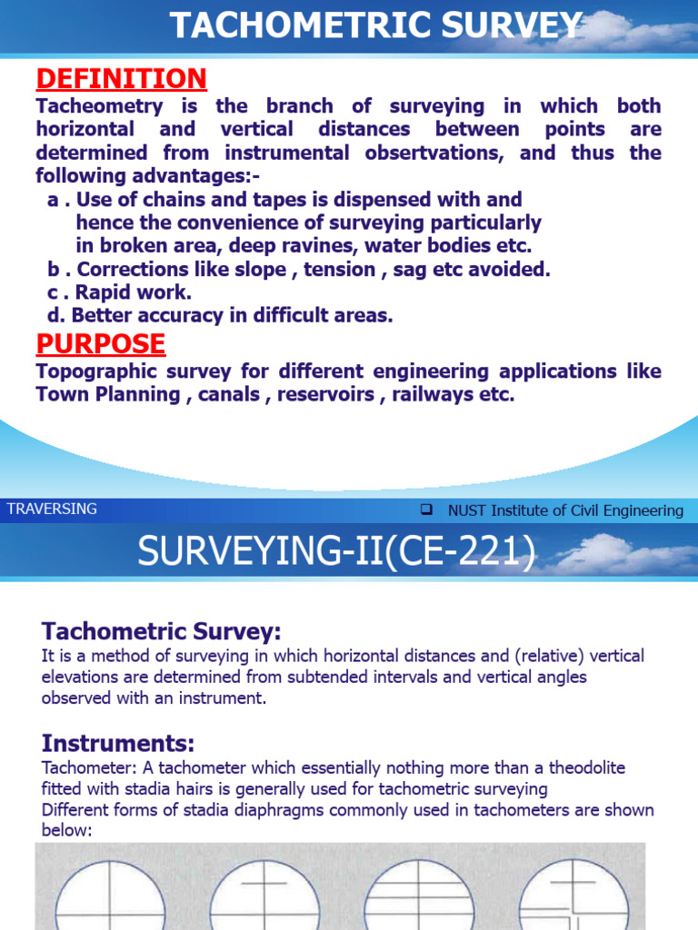Tachometric Survey | PDF | Surveying | Metrology